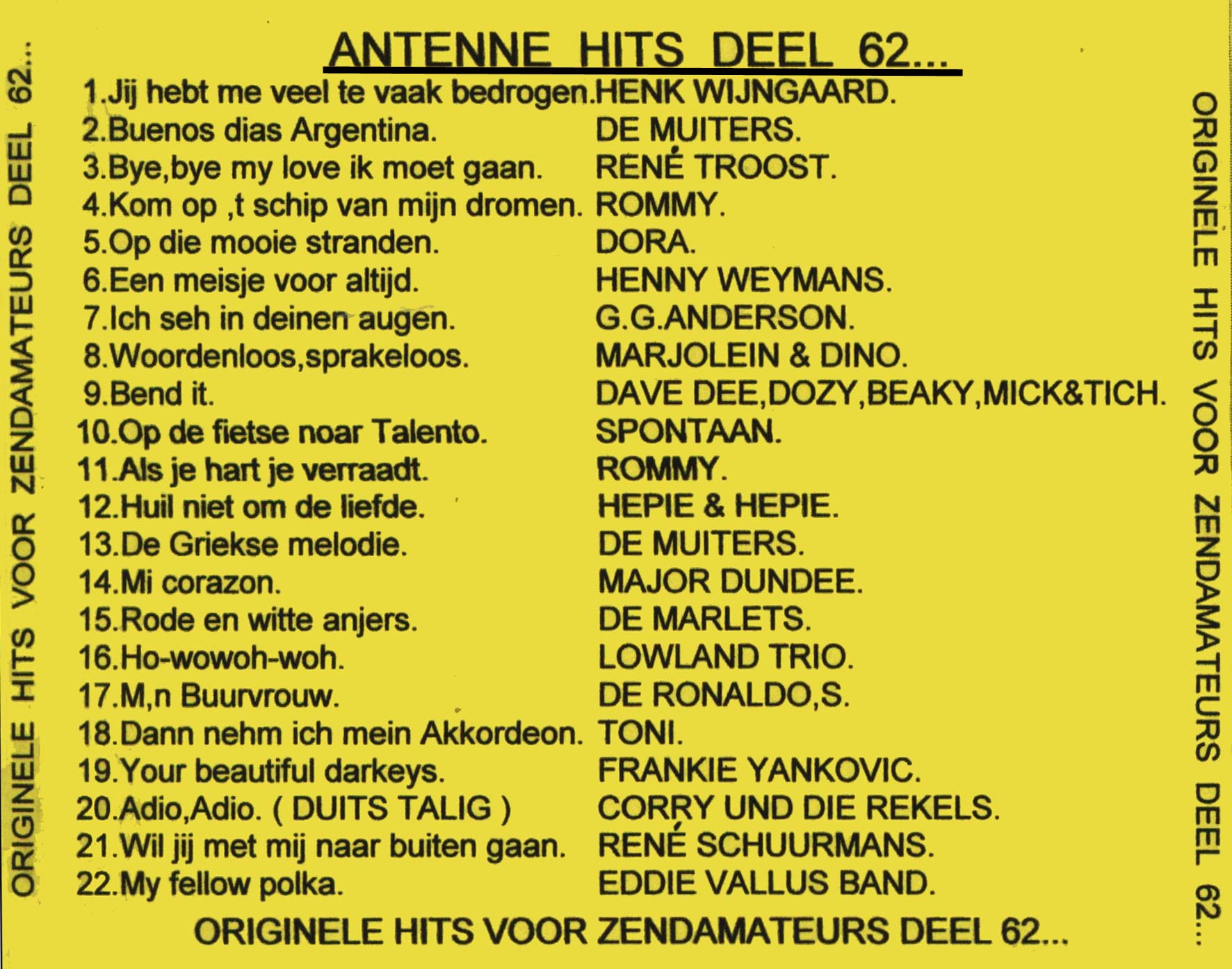 Antennehits Deel 62 : Back | CD Covers | Cover Century | Over 1.000.000 ...